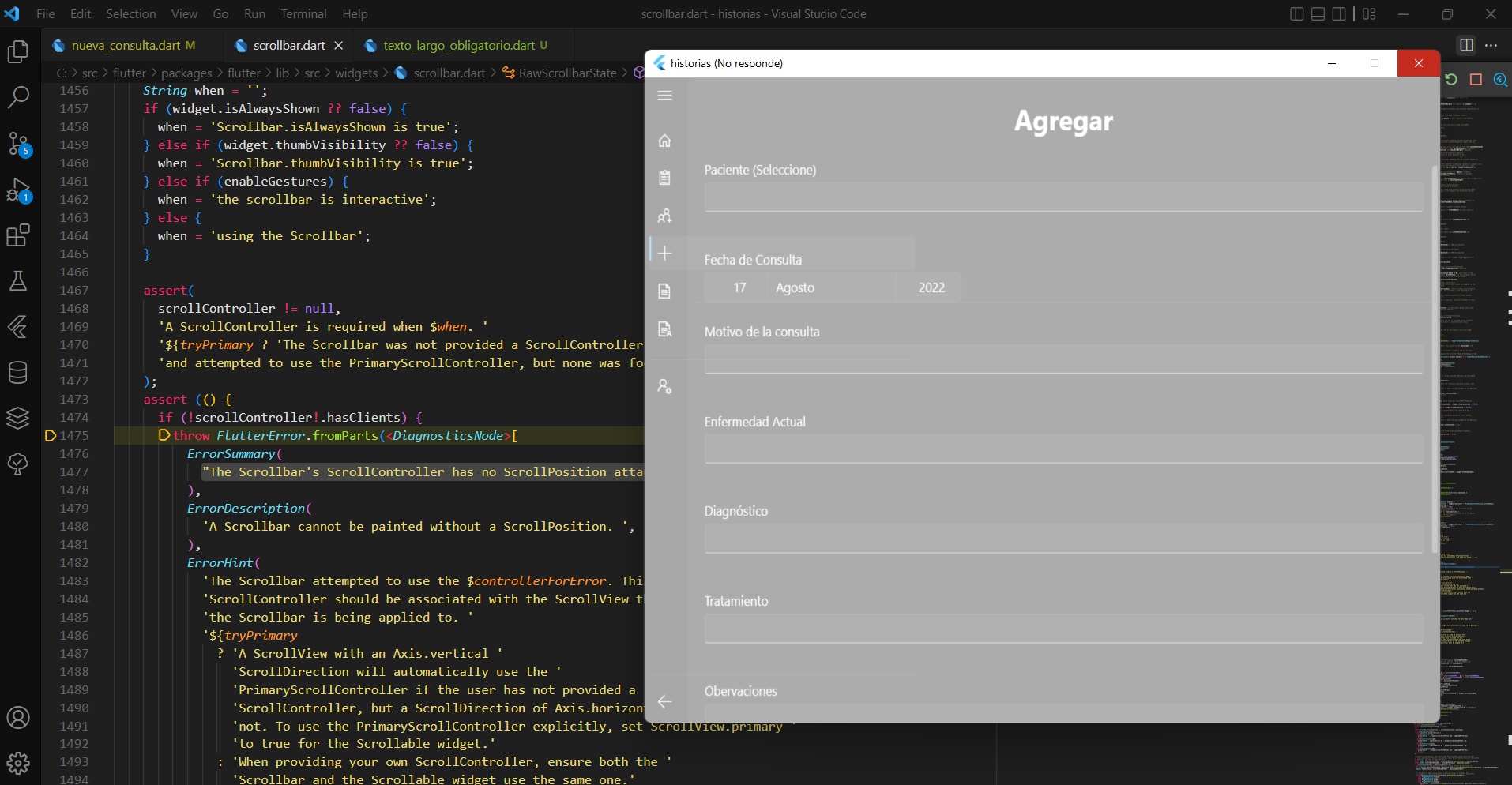The Scrollbar S Scrollcontroller Has No Scrollposition Attached You