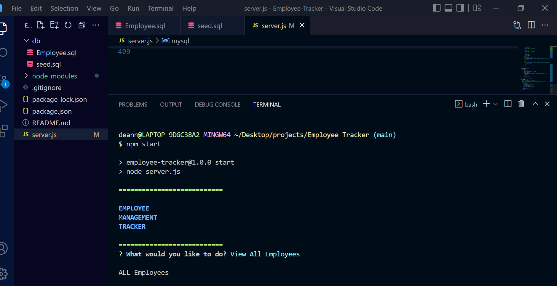 GitHub - Deenie818/Employee-Tracker