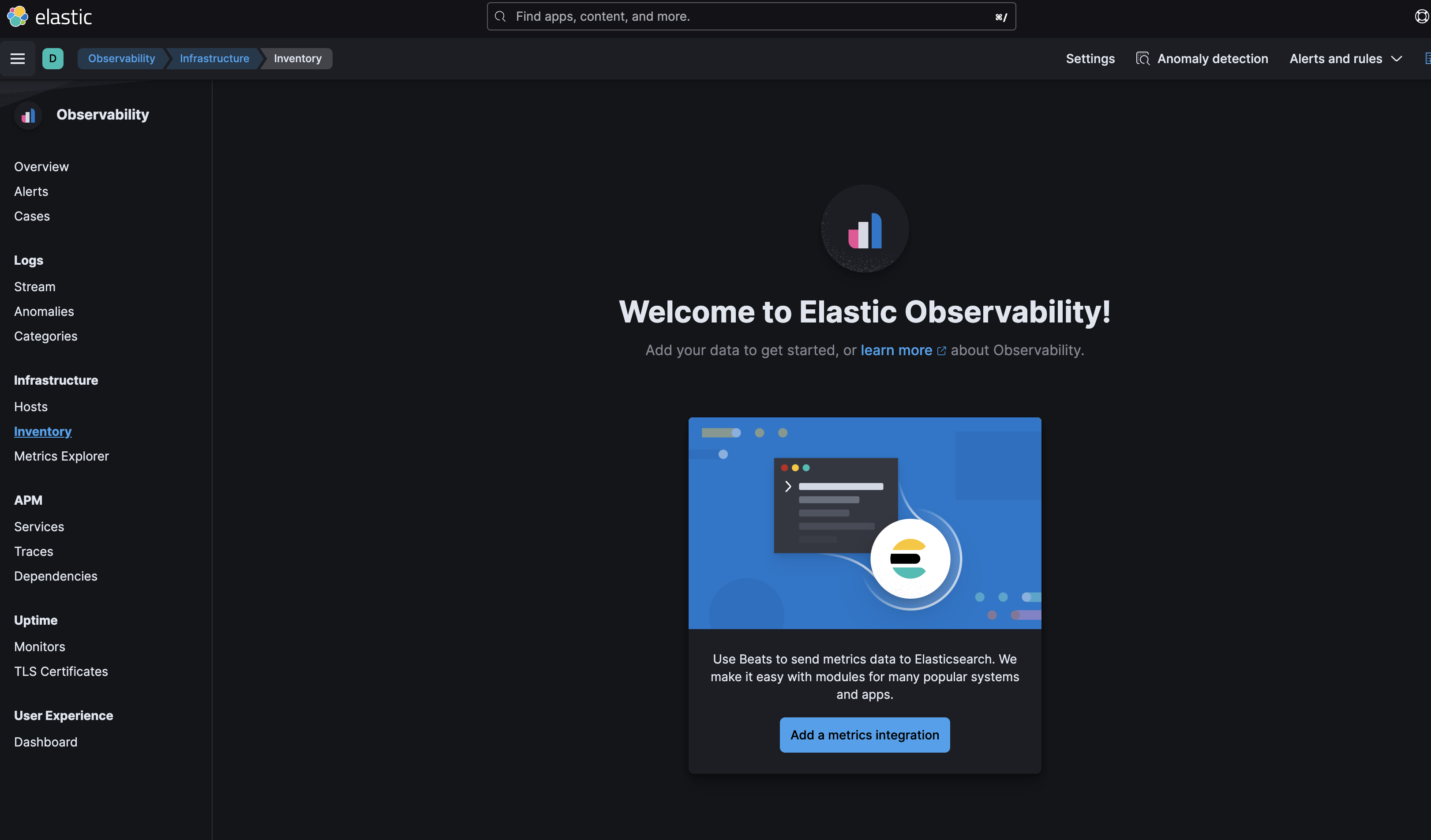 Infrastructure Ui Fix The No Data Observability Messaging Style Positioning · Issue 143235
