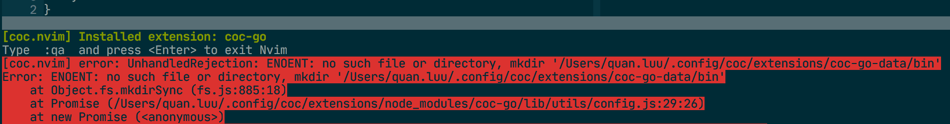 UnhandledRejection: ENOENT: no such file or directory · Issue #62 · josa42/coc-go · GitHub