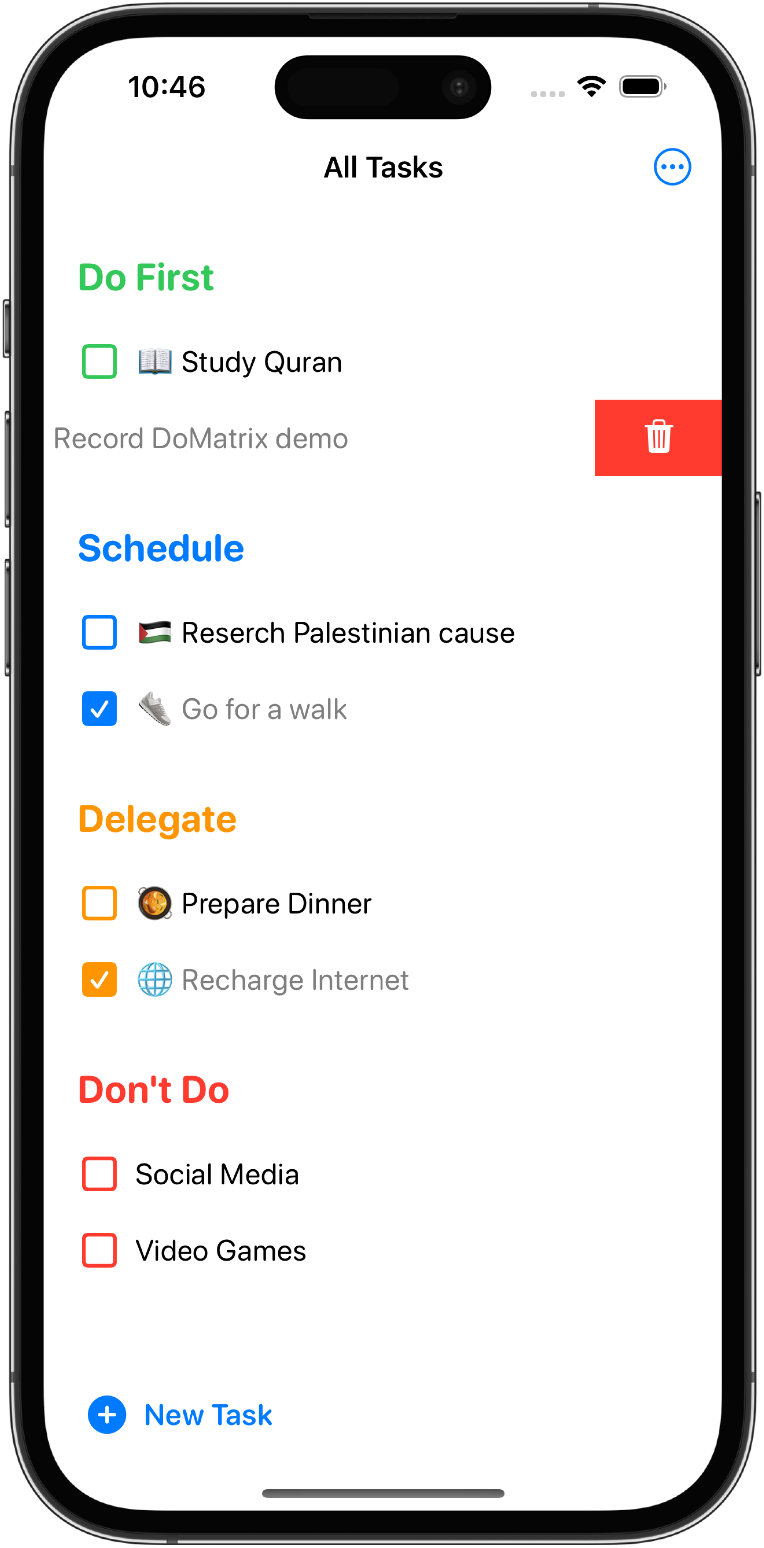 GitHub - BaherTamer/DoMatrix: DoMatrix is an iOS to-do list app using Eisenhower matrix method ...