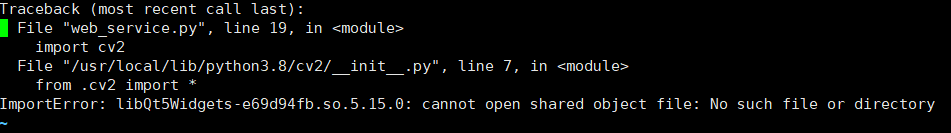 ImportError: libQt5Widgets-e69d94fb.so.5.15.0: cannot open shared object file: No such file or ...