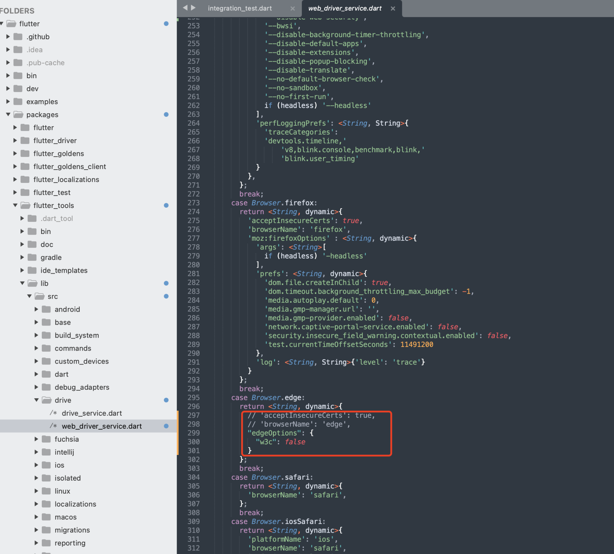 [integration_test][Edge] - Unable to start WebDriver Session for ...