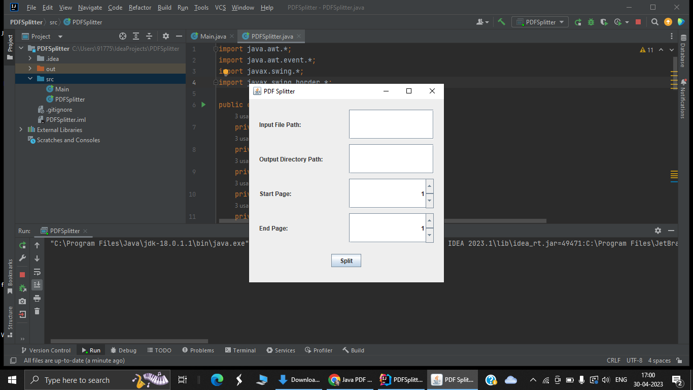 GitHub - Triptisngh/PDFSplitter: This code is a basic GUI application ...