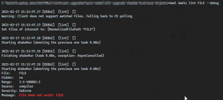 daml test --with-dlint command is not checking for .dlint.yaml instead ...