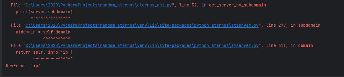 KeyError when trying to get server info · Issue #78 · DarkCat09/python-aternos · GitHub