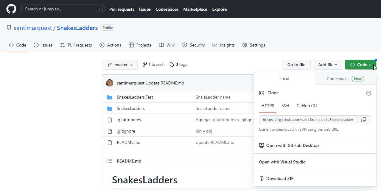 GitHub - santimarquest/SnakesLadders: kata juego snakes and ladders C#