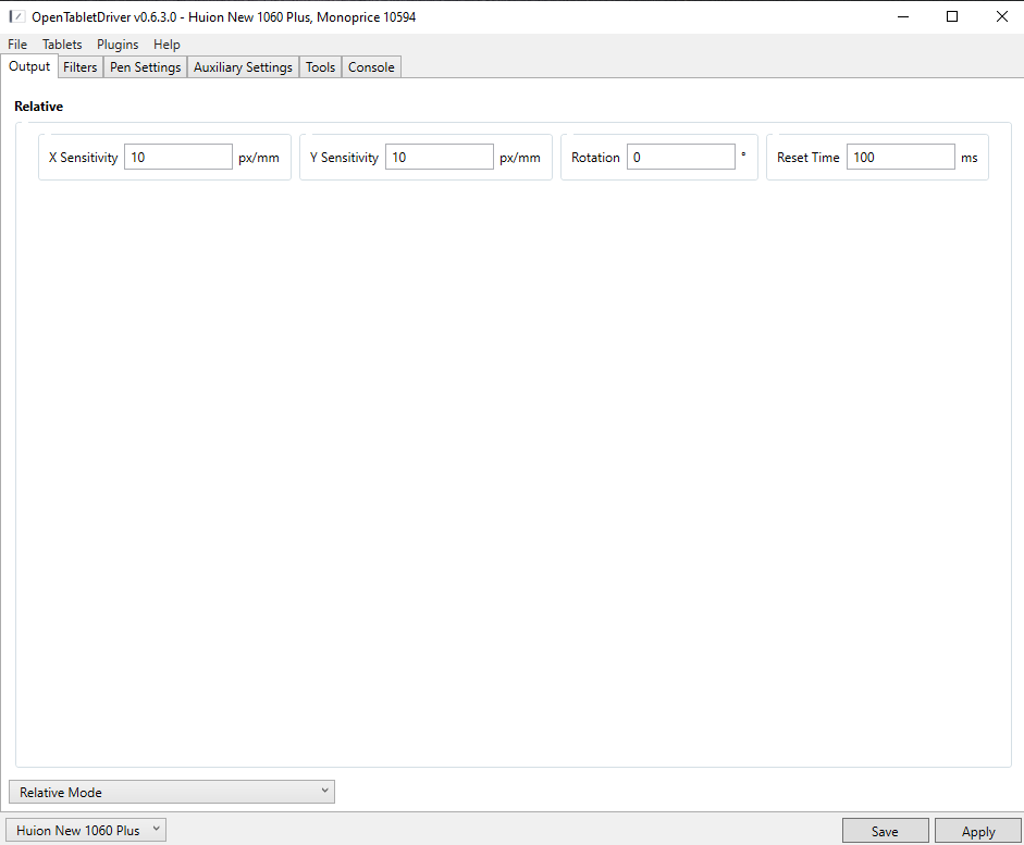 Support Request: Relative mode on Huion New 1060 Plus does not work · Issue #2937 ...