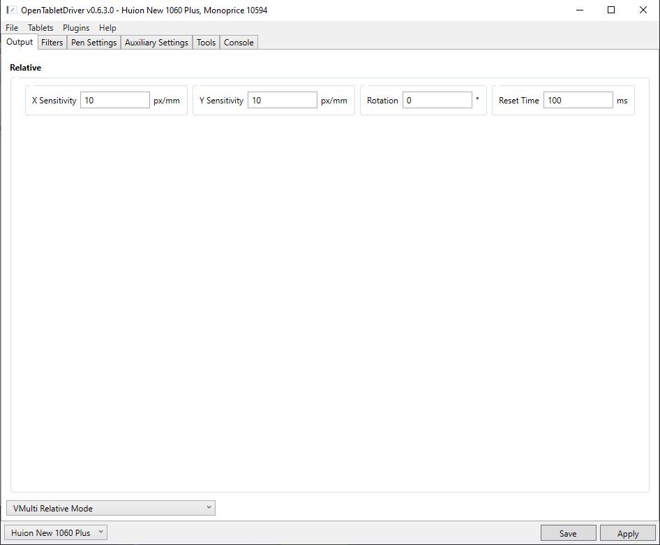 Support Request: Relative mode on Huion New 1060 Plus does not work · Issue #2937 ...