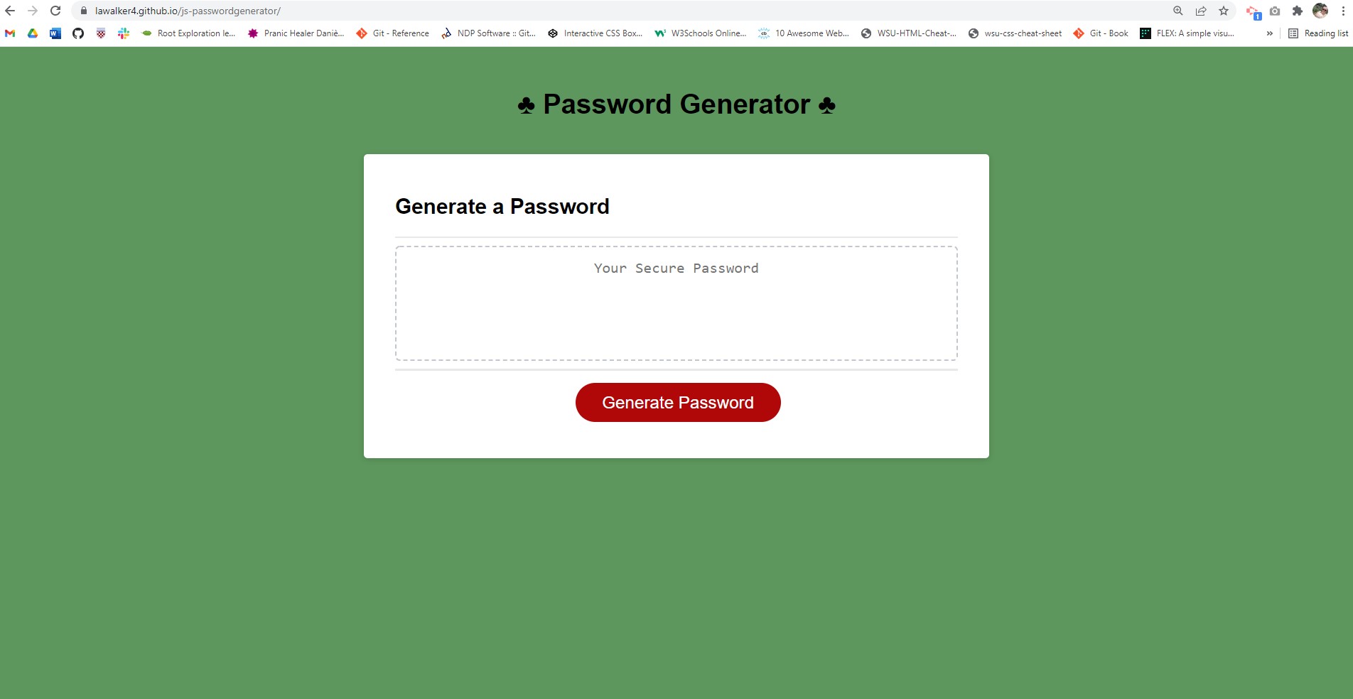 GitHub - lawalker4/js-passwordgenerator: JavaScript Challenge: Password Generator