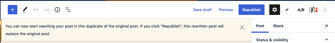 Highlight that you are editing a cloned post · Issue #68 · humanmade/altis-workflow · GitHub