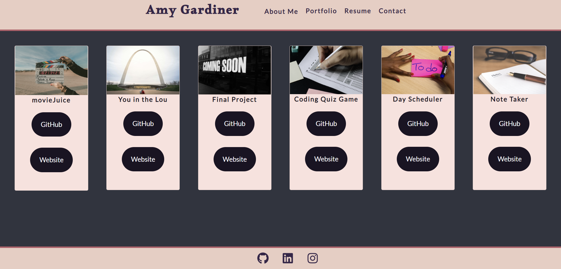 GitHub - amymgardiner/React-Portfolio: Module 20 Challenge - React