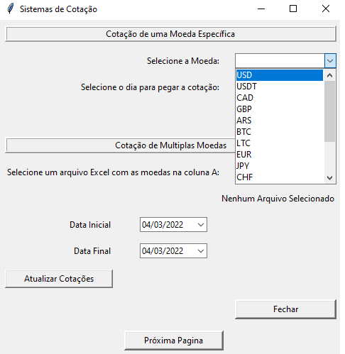 GitHub - GiorgioMorello/Sistema_de_Cotacao: Programa feito em Python ...