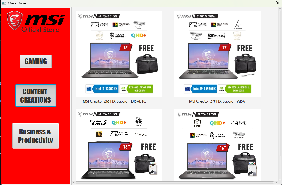 GitHub - Blizzard03/MSI-Official-Store: Java Project-Test