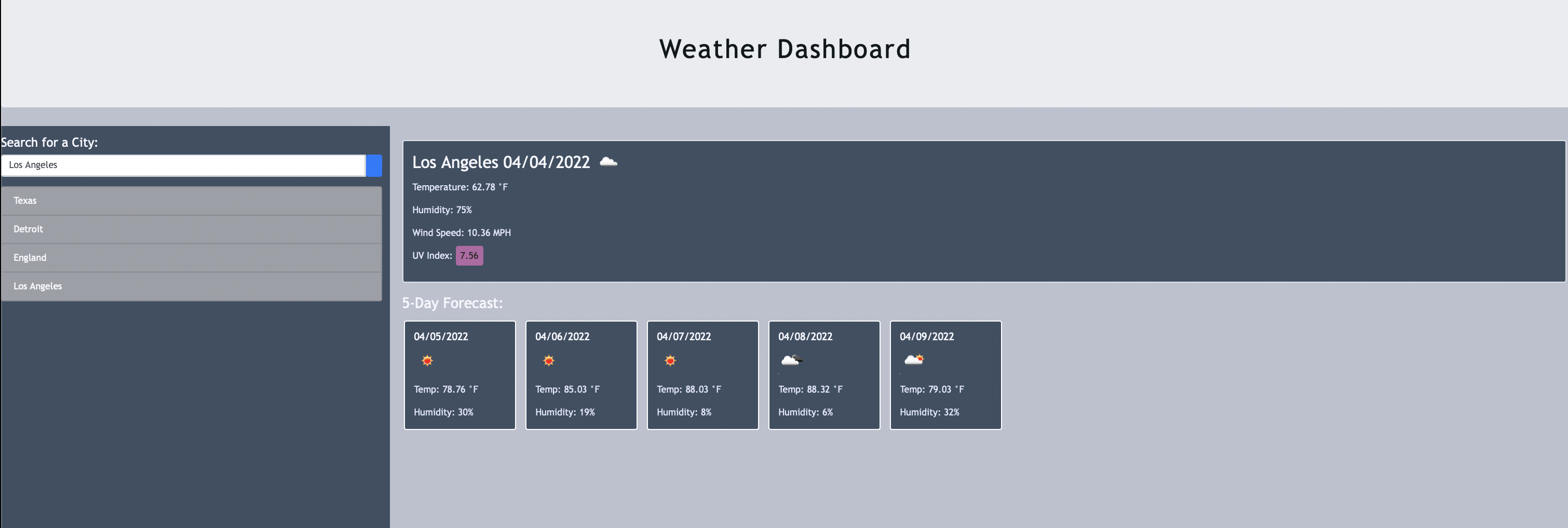 GitHub - amjimenez/weather-dash: Server-Side APIs Challenge: Weather ...