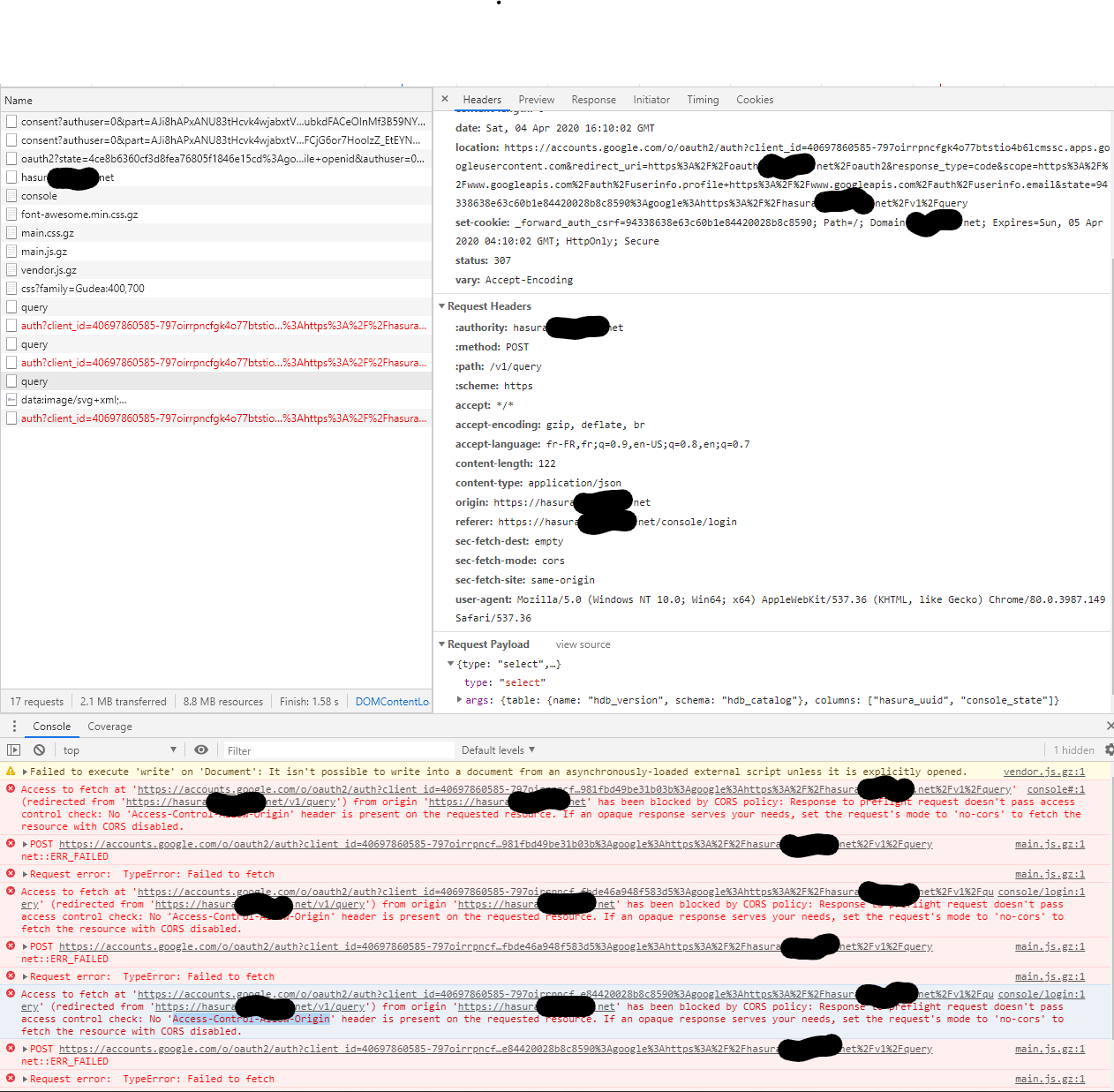Cli Console Fails To Load In Chrome With Cors Error · Issue 3854 · Hasuragraphql Engine · Github
