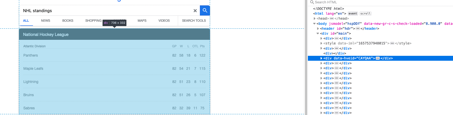 [Google Sports Results API] Standings Not Parsed on tablet with new UI ...