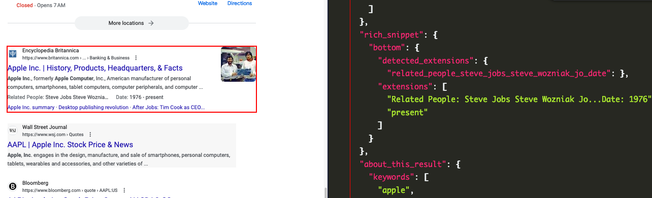 [Google Search API] Missing value for rich snippet in organic results · Issue #924 · serpapi ...