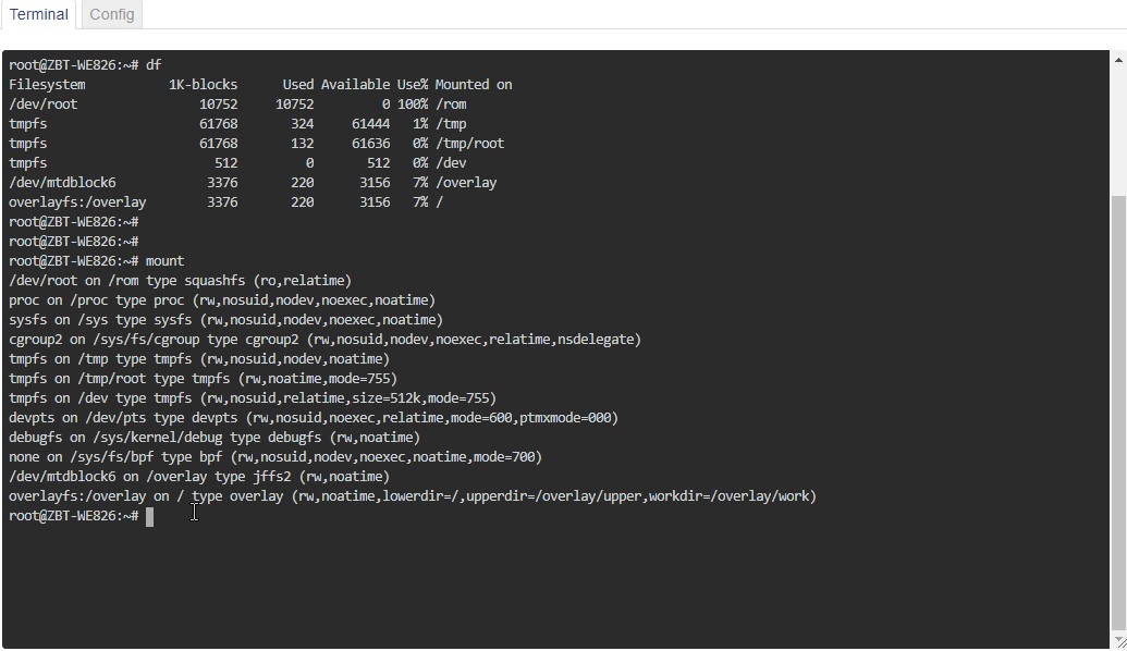 Router WE826-T2 16MB, after transferring overlay to USB, the modem and ...