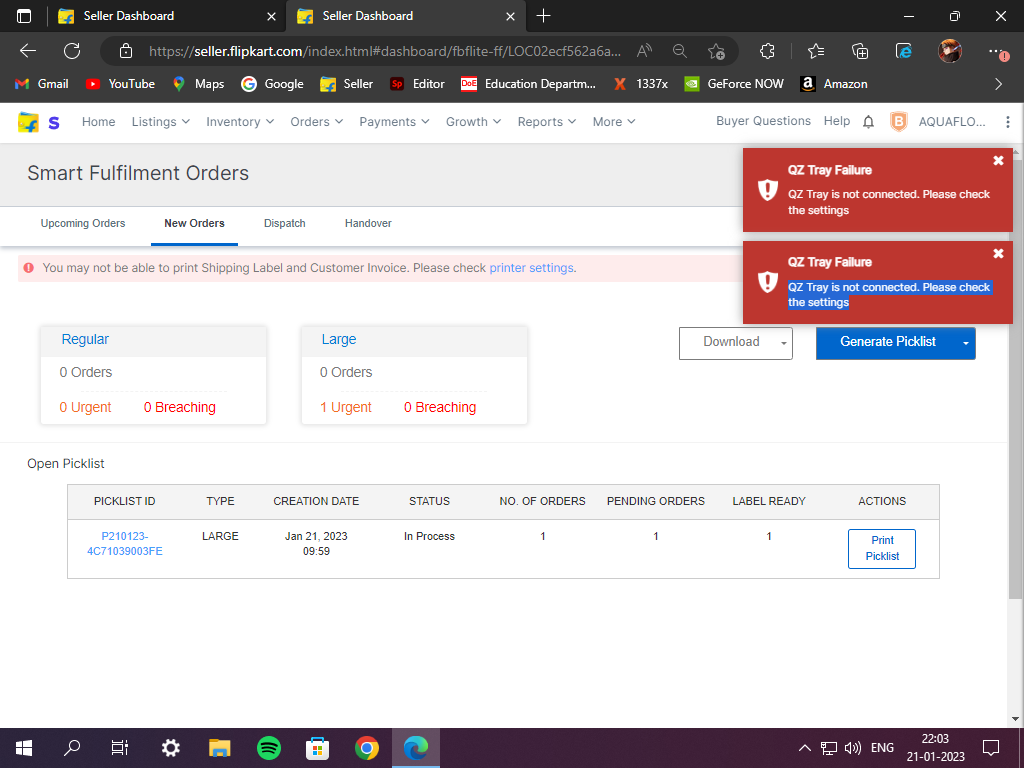 unable to use it in flipkart seller panel · Issue #1083 · qzind/tray · GitHub