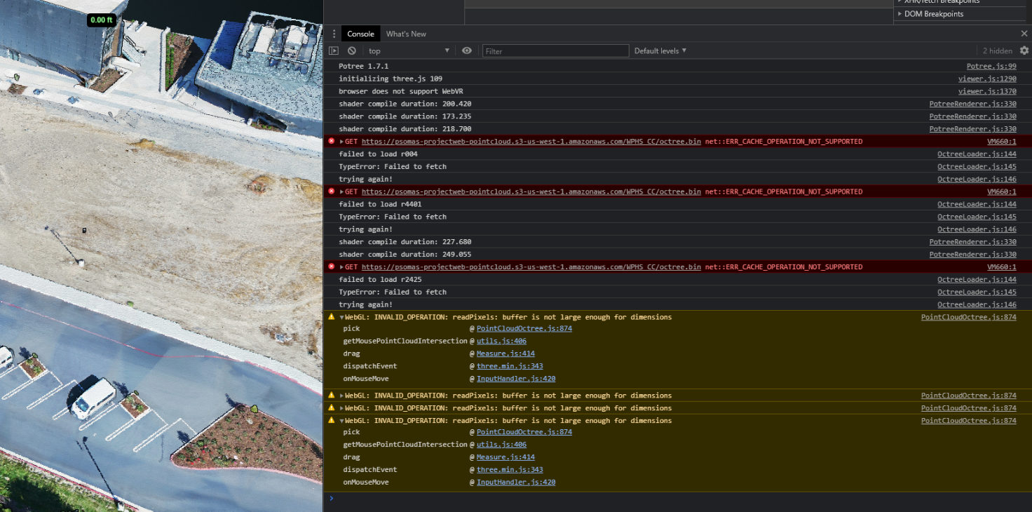 webgl issue: readpixels buffer not large enough for dimensions · Issue #1015 · potree/potree ...