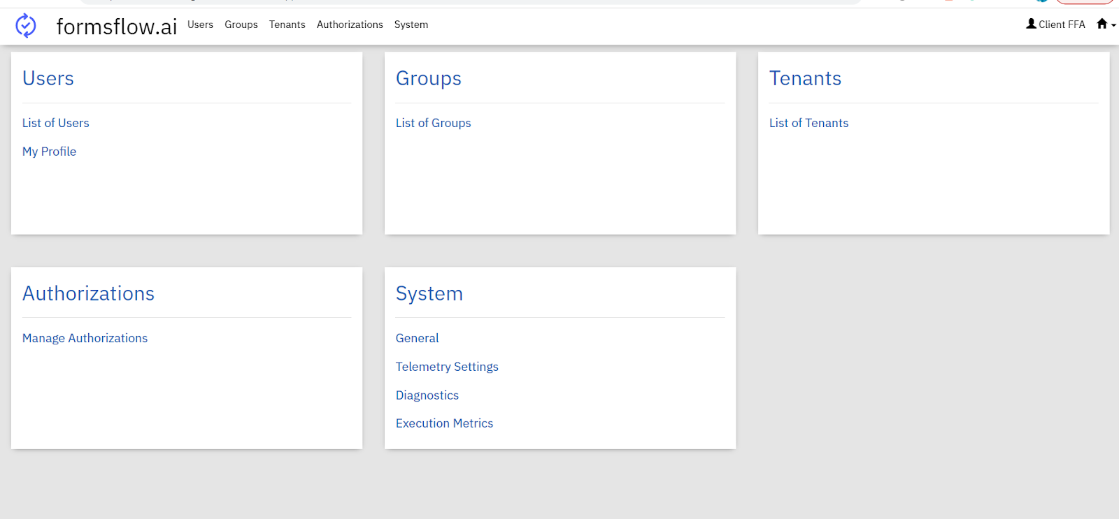 Removing the "camunda-admin" group from the formsflow-clerk users leads to empty form list. how ...