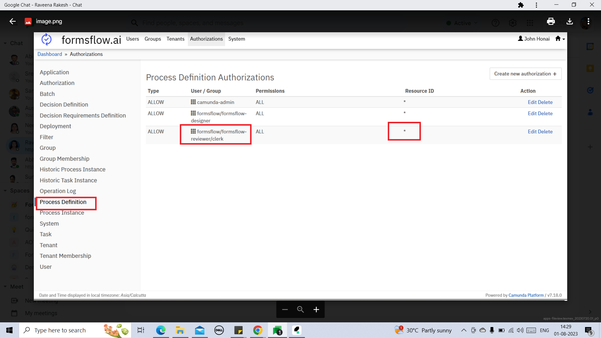 Removing the "camunda-admin" group from the formsflow-clerk users leads to empty form list. how ...