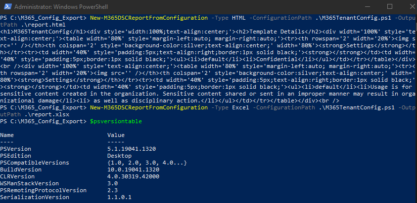 New-M365DSCReportFromConfiguration - HTML Report Export no longer working · Issue #1725 ...