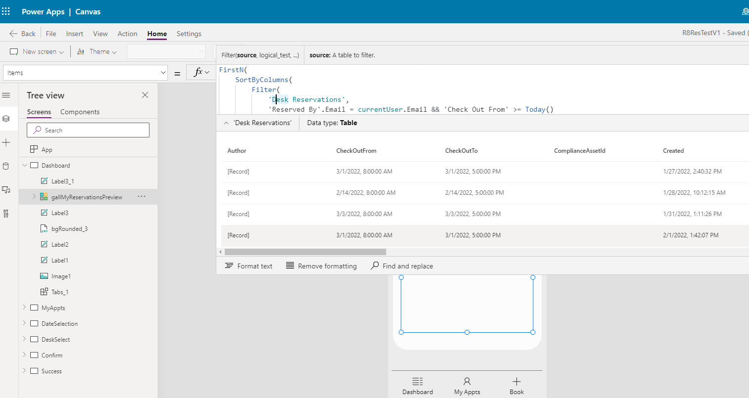 Desk Reservation - Code did not work - No data · Issue #43 · aprildunnam/PowerApps · GitHub