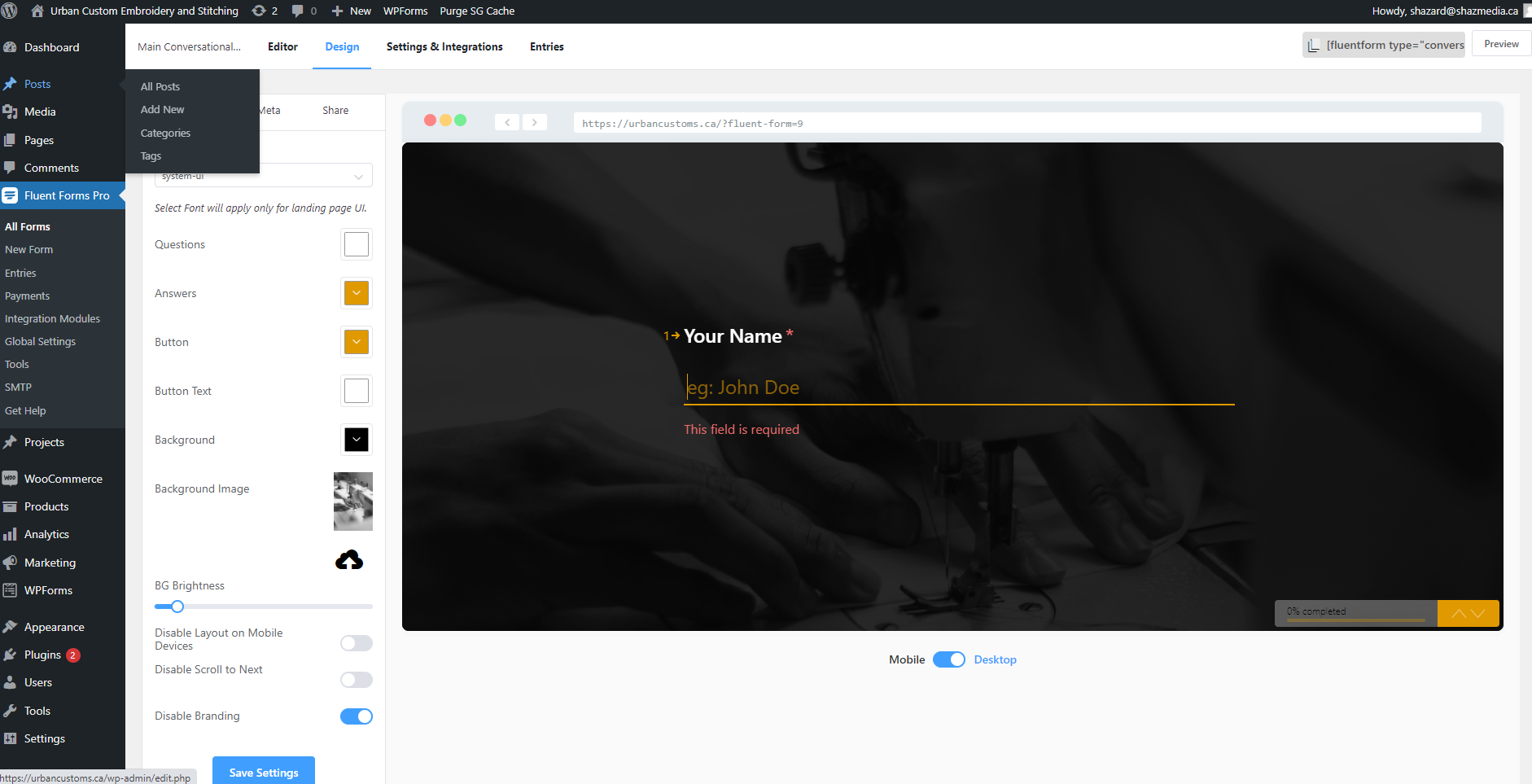 Responsive Issue On Conversational Form · Issue 180 · Fluentform Fluentform · Github