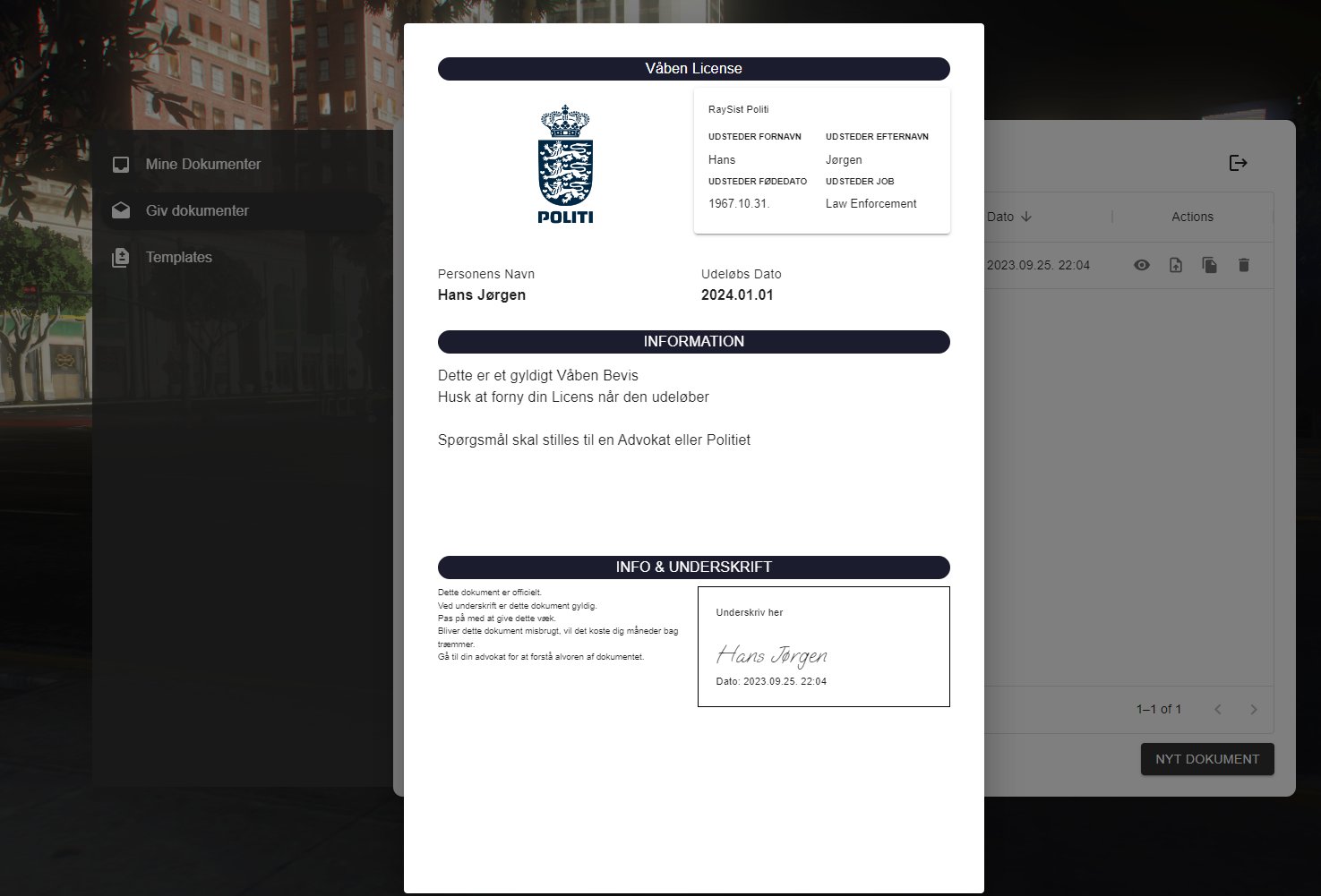 GitHub - RaySist1/RaySist_documents: QBCore Document Script, for gun license etc