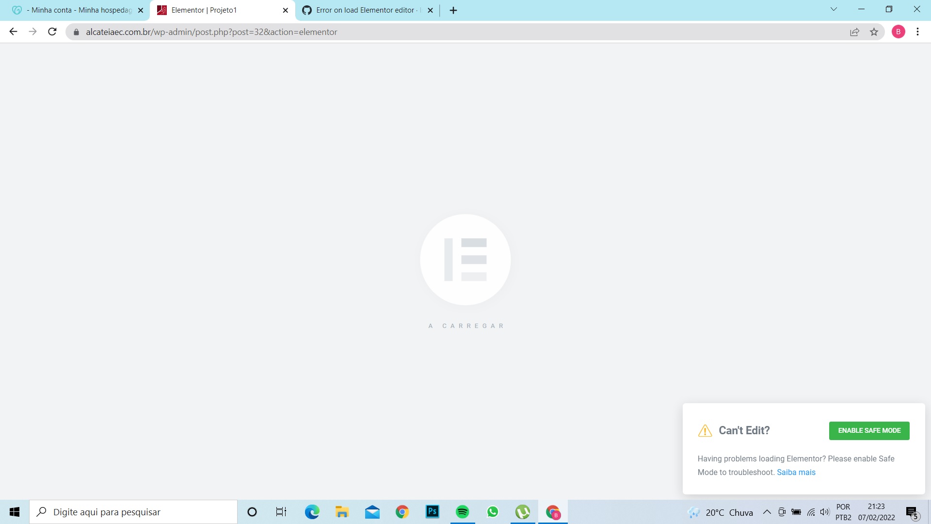 Error on load Elementor editor · Issue #17740 · elementor/elementor · GitHub