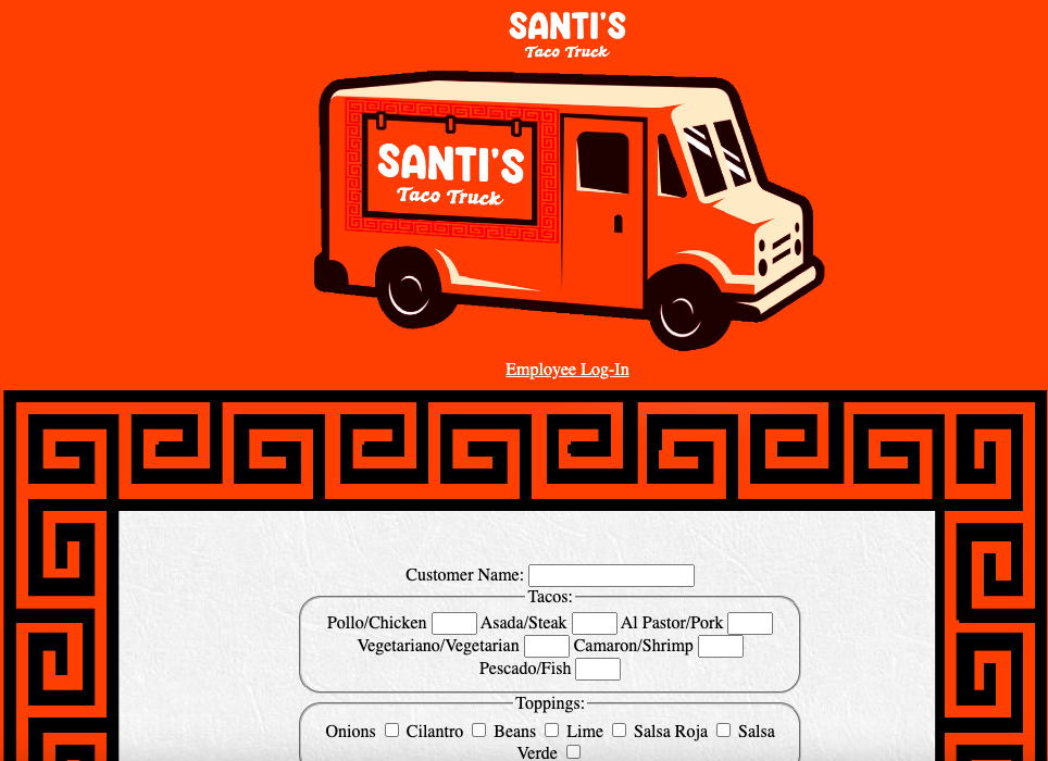 GitHub - sydneicodes/santis-taco-truck: A fullstack app for ordering food at a local taco truck