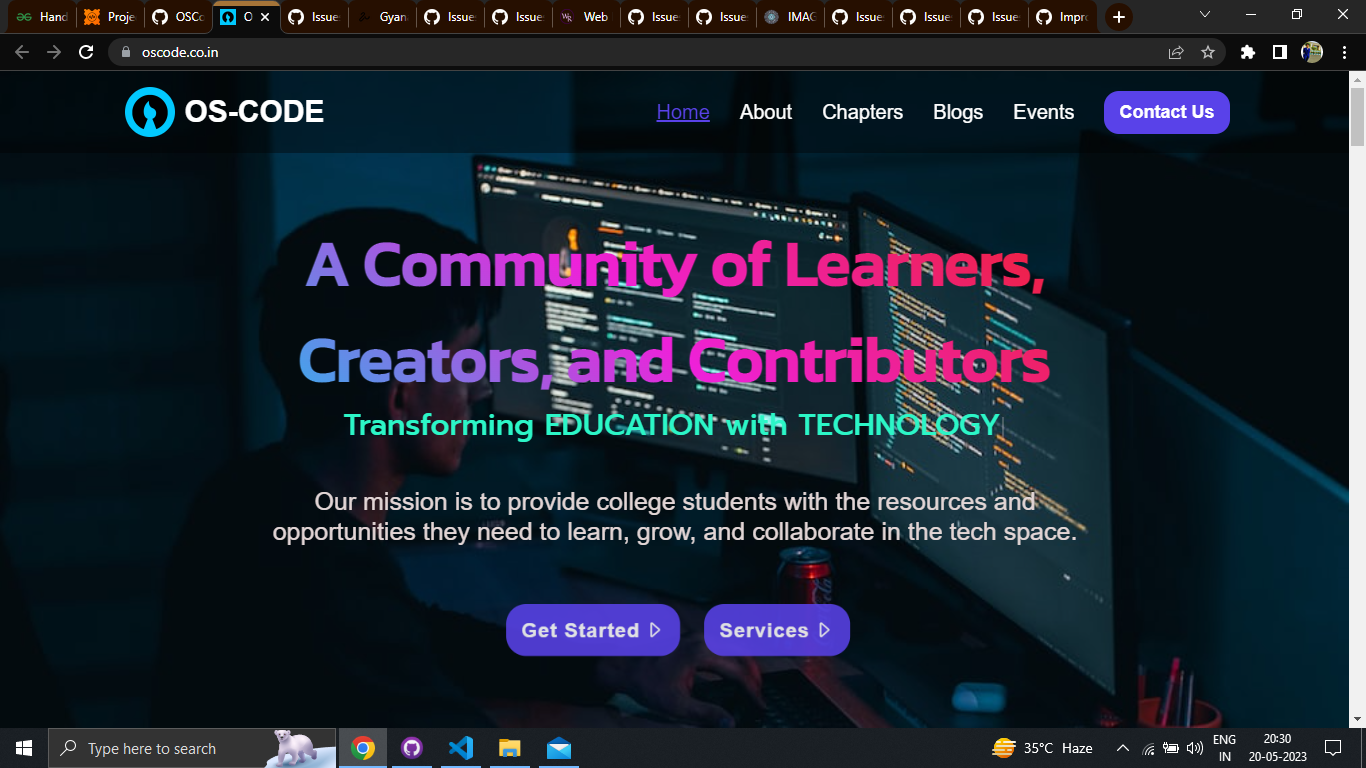 Home Section need some Improvement · Issue #47 · OSCode-Community/OSCodeCommunitySite · GitHub