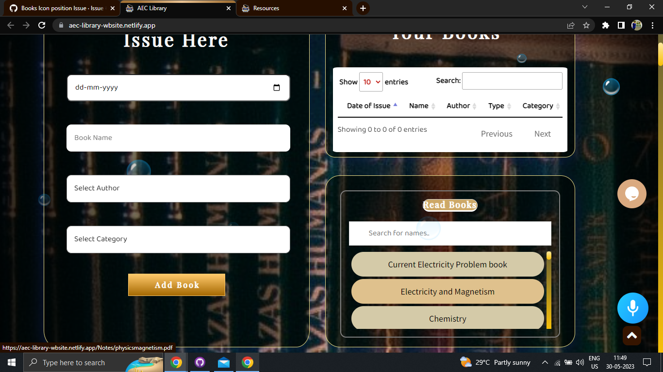 Read Book button issue · Issue #1260 · SauravMukherjee44/Aec-Library-Website · GitHub