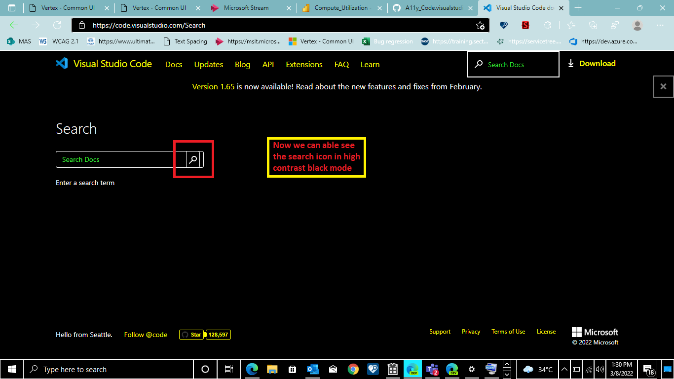 A11y_Code.visualstudio.com_Visual studio Search page_Search text field_High Contrast: In high ...