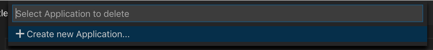 Option to `Create new Application` should be availble only when ...