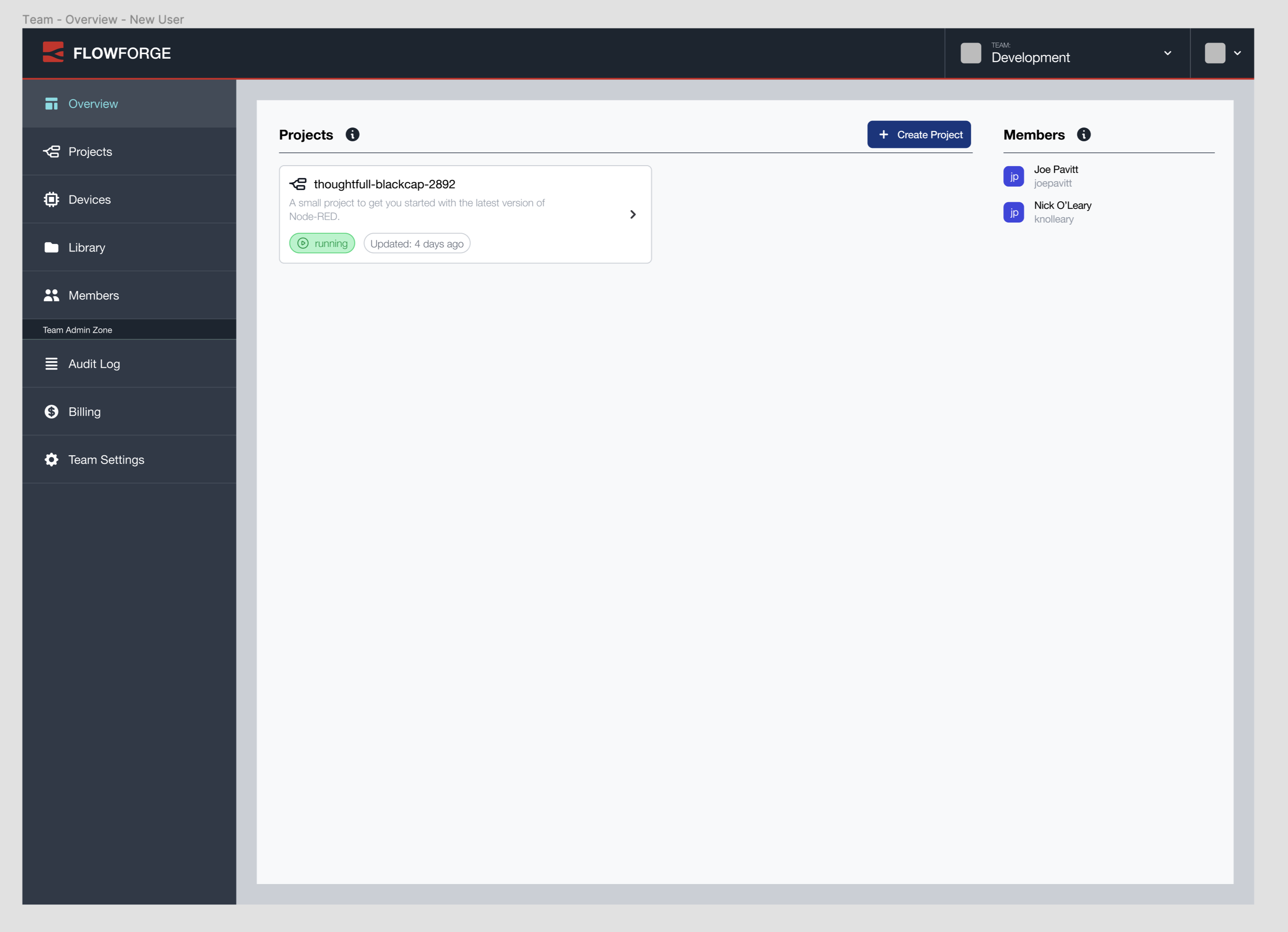 Provide small project by default when joining FlowForge · Issue #1622 · FlowFuse/flowfuse · GitHub