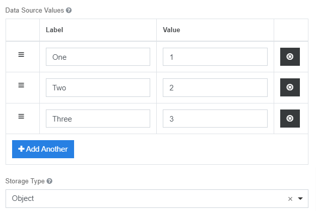 Bug Storage Type Object Ignored When Using Datatype Values On Select Field · Issue 5486