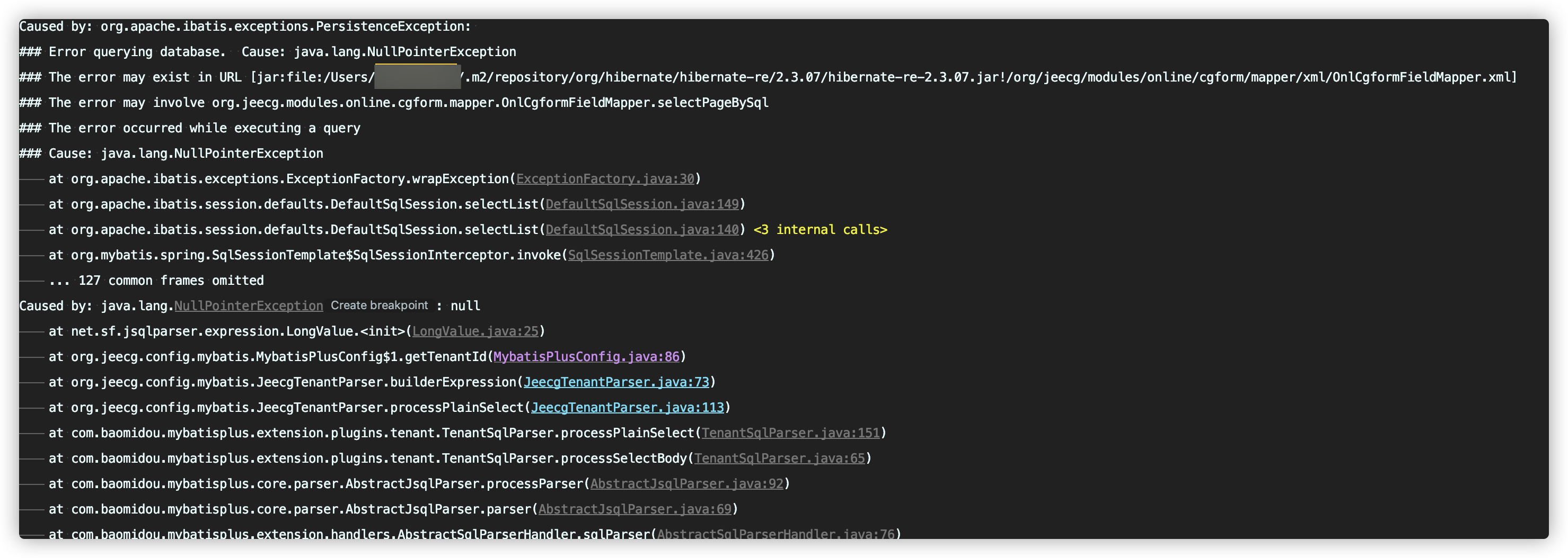 online表单开发-功能测试报错 · Issue #2103 · jeecgboot/JeecgBoot · GitHub
