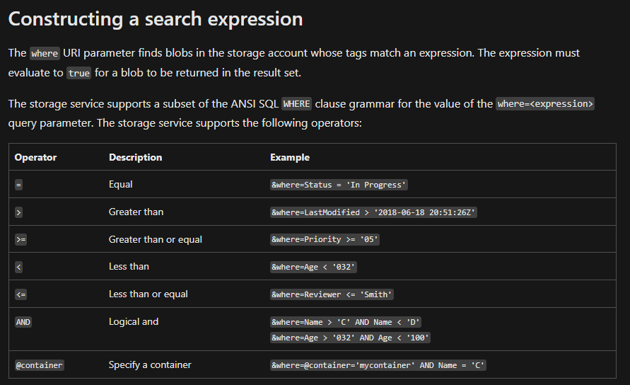 [Request] Retrieving blob list based on tags filter using procedure ListBlobs from ABS Blob ...