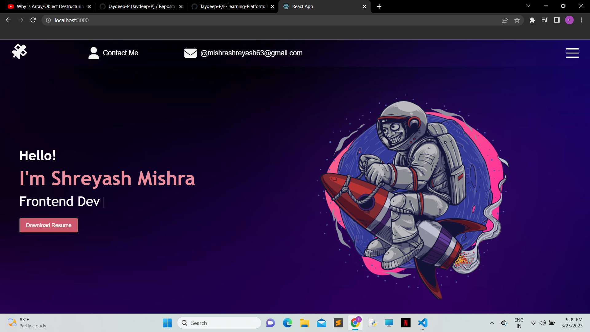 GitHub - Shreyashmishra1405/ReactPortfolio