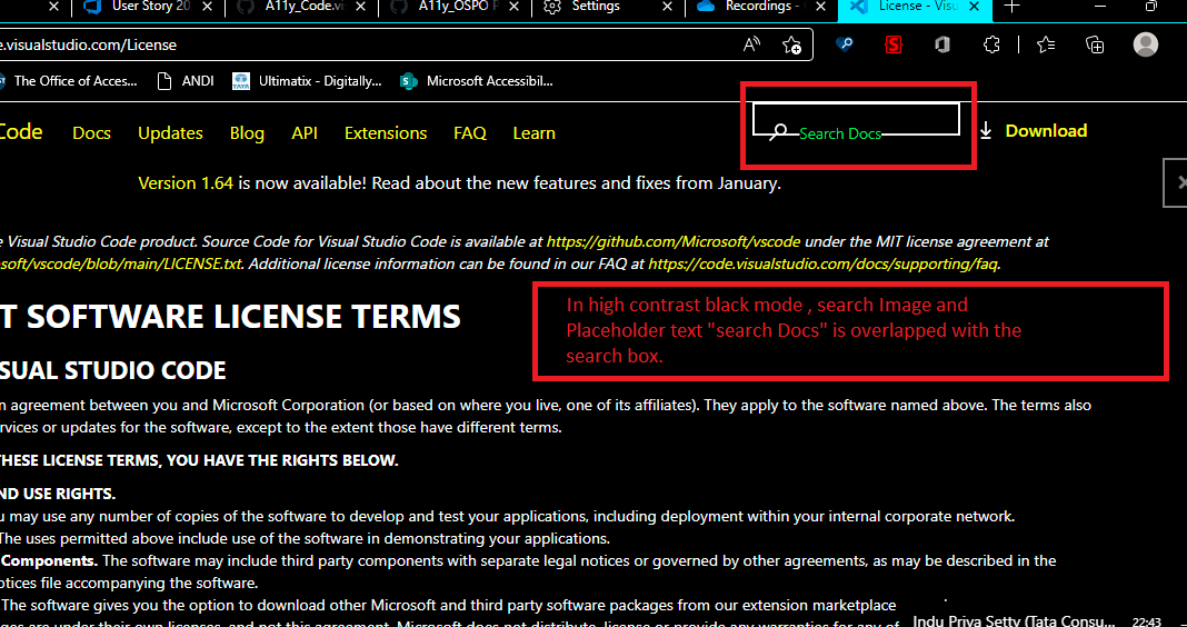 A11y_Code.visualstudio.com_Visual studio code_Top navigation bar_High contrast: In high contrast ...