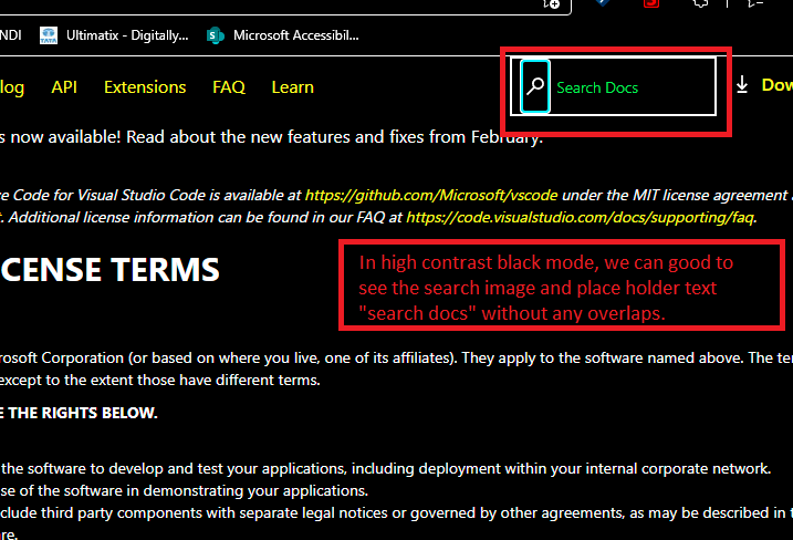 A11y_Code.visualstudio.com_Visual studio code_Top navigation bar_High contrast: In high contrast ...