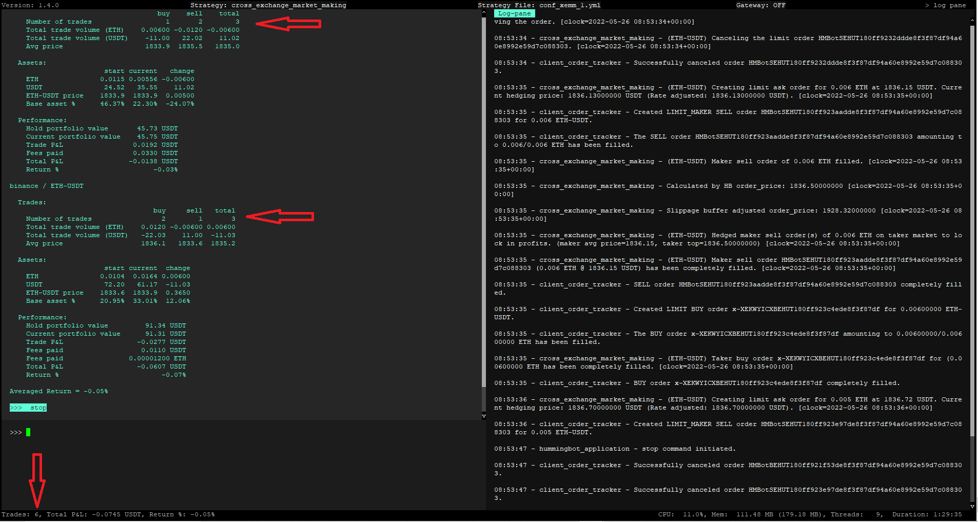 xemm - incomplete history output · Issue #4939 · hummingbot/hummingbot ...