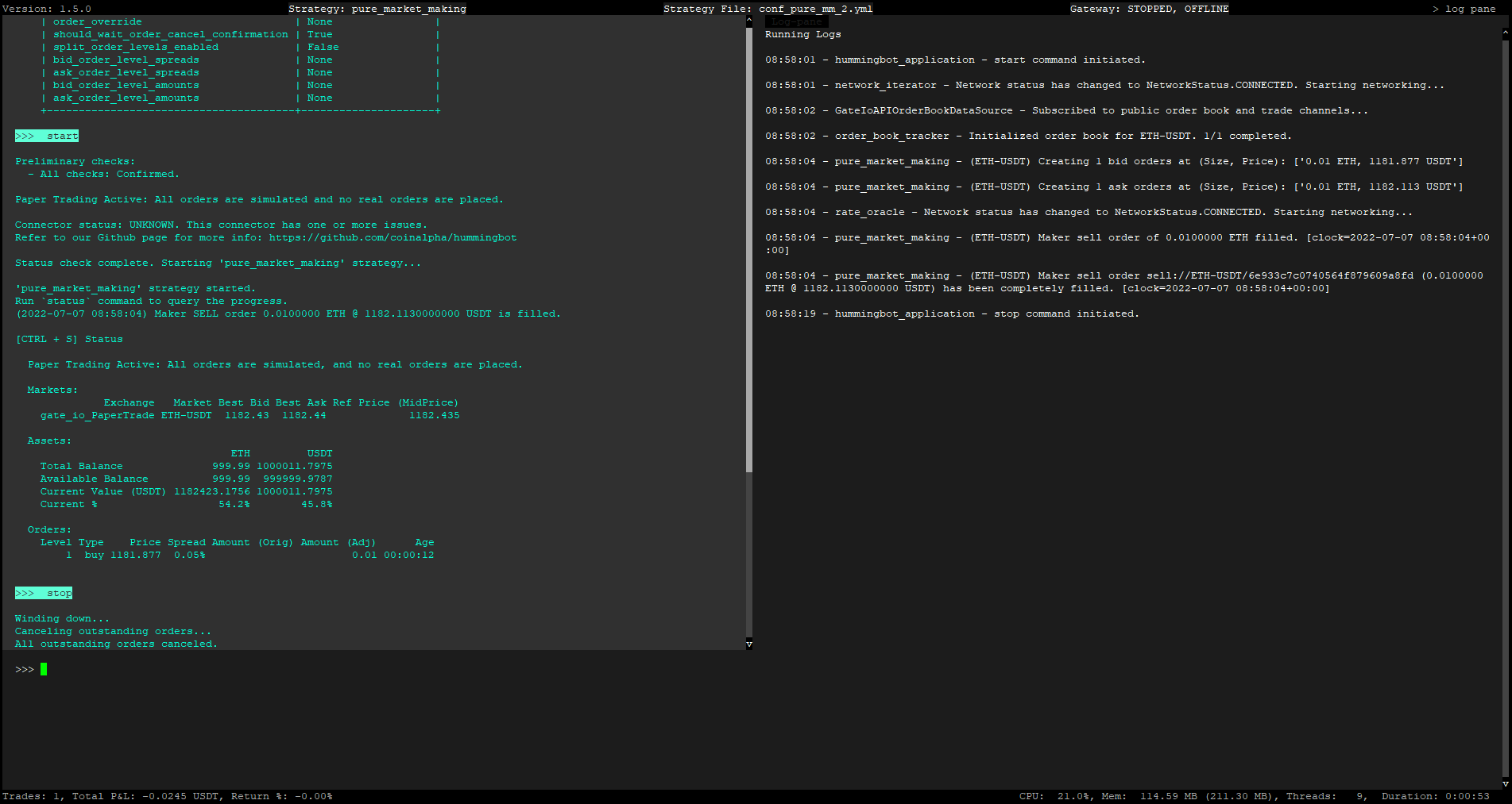 Client - Unknown error during initialization when using gateio_io_paper_trade · Issue #5383 ...