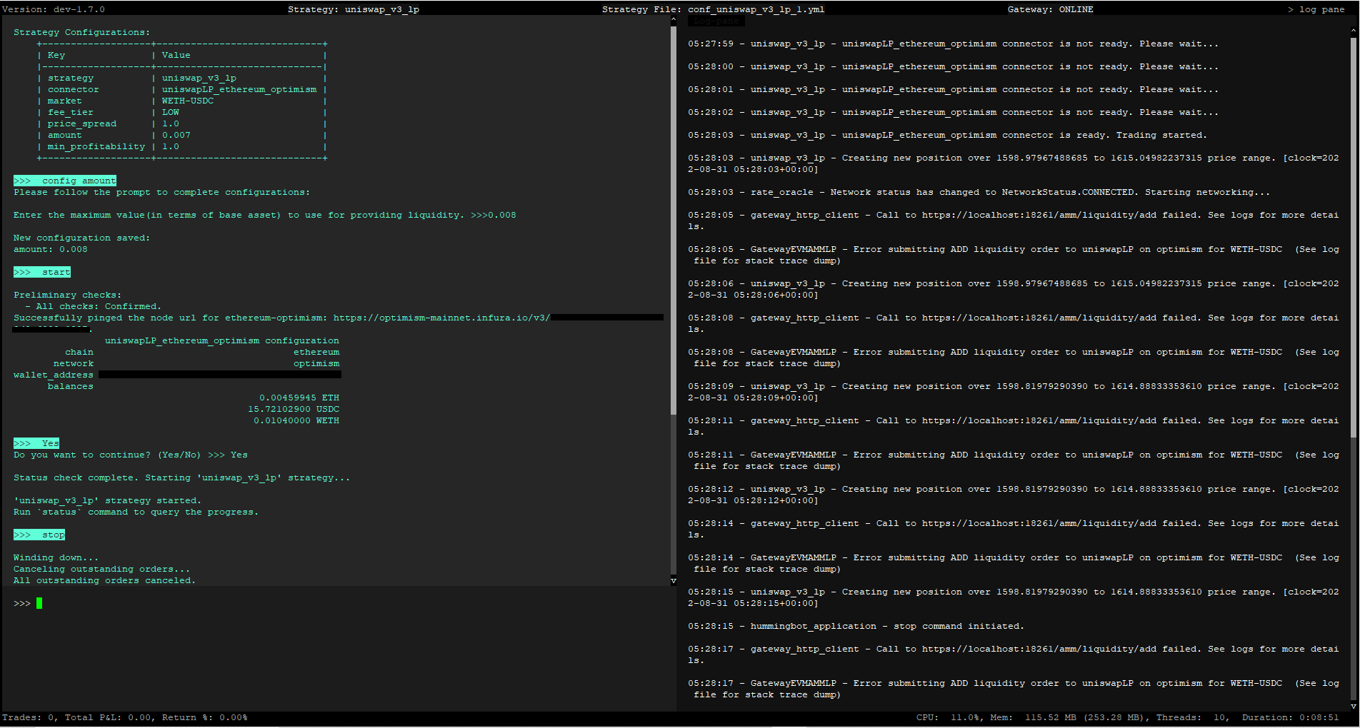 Gateway - Uniswap_v3_lp Error submitting ADD liquidity on Optimism, Arbitrum one · Issue #5642 ...