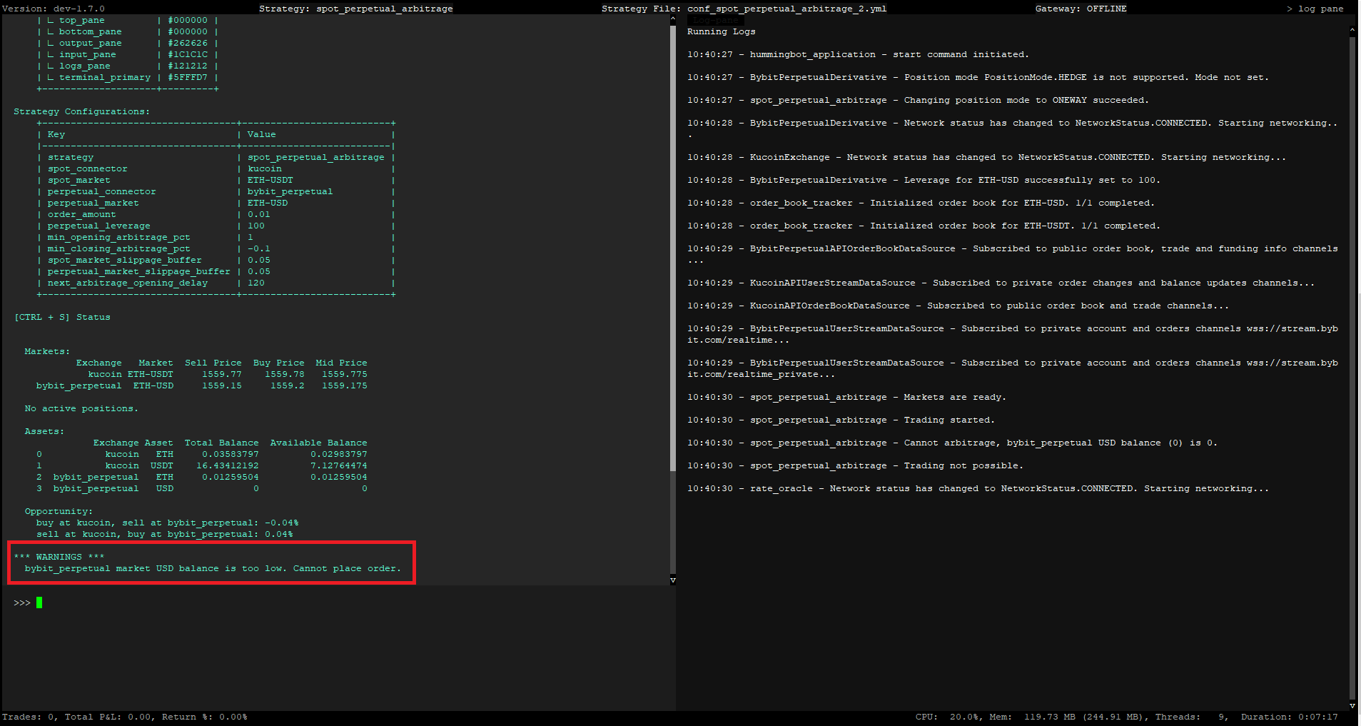 Bybit_Perpetual - Spot_perpetual_arbitrage Inverse markets Trading not ...