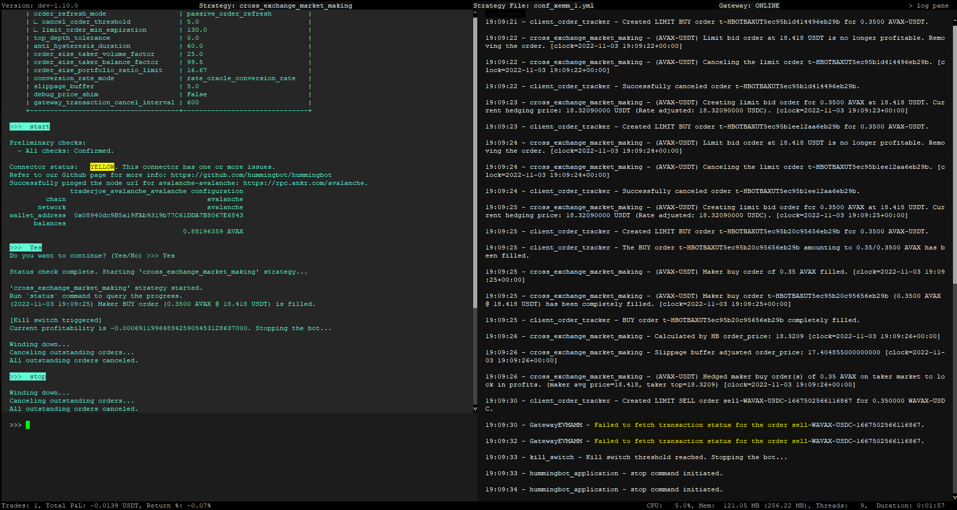 XEMM - Failed to fetch transaction status for buy order · Issue #5606 ...