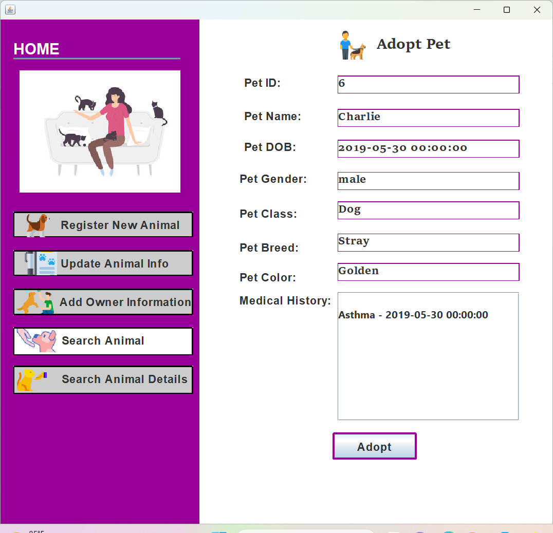 GitHub - TanmayShadow/Animal-Adoption-Desktop-App: Animal Adoption Desktop App developed in java